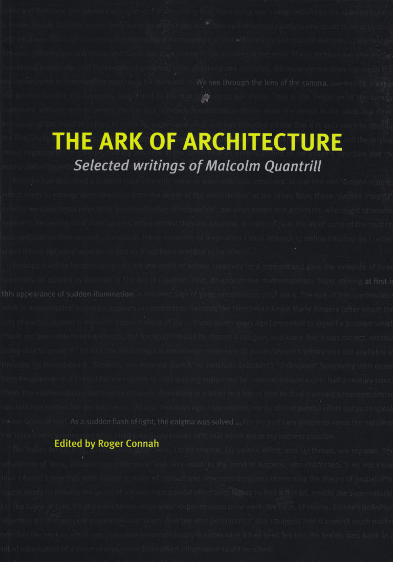 The Ark of Architecture - Selected Writings of Malcolm Quantrill - ET ...